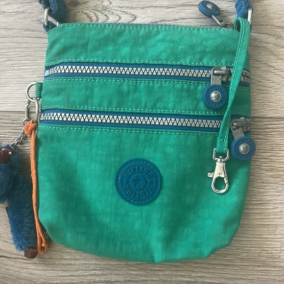 Kipling | Bags | Kipling Crossbody Bag Blue Green With Monkey | Poshmark